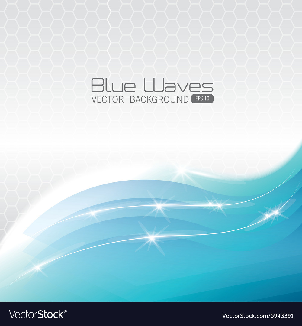 Blue waves design Royalty Free Vector Image - VectorStock