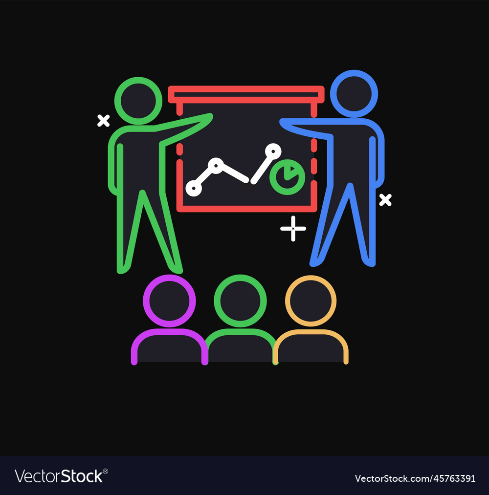 Business lecture neon icon Royalty Free Vector Image