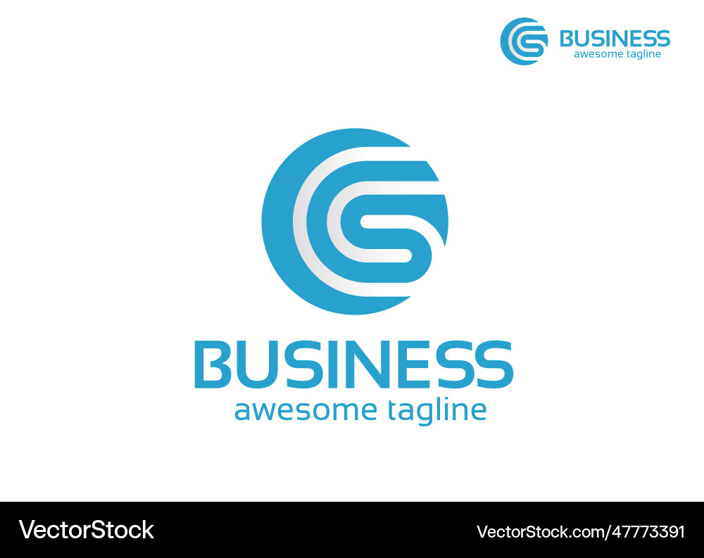 Circle letter g blue color logo Royalty Free Vector Image