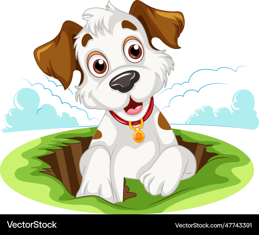 Cute dog cartoon character Royalty Free Vector Image
