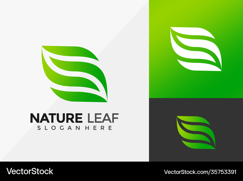 Letter s nature leaf logo design modern logo Vector Image