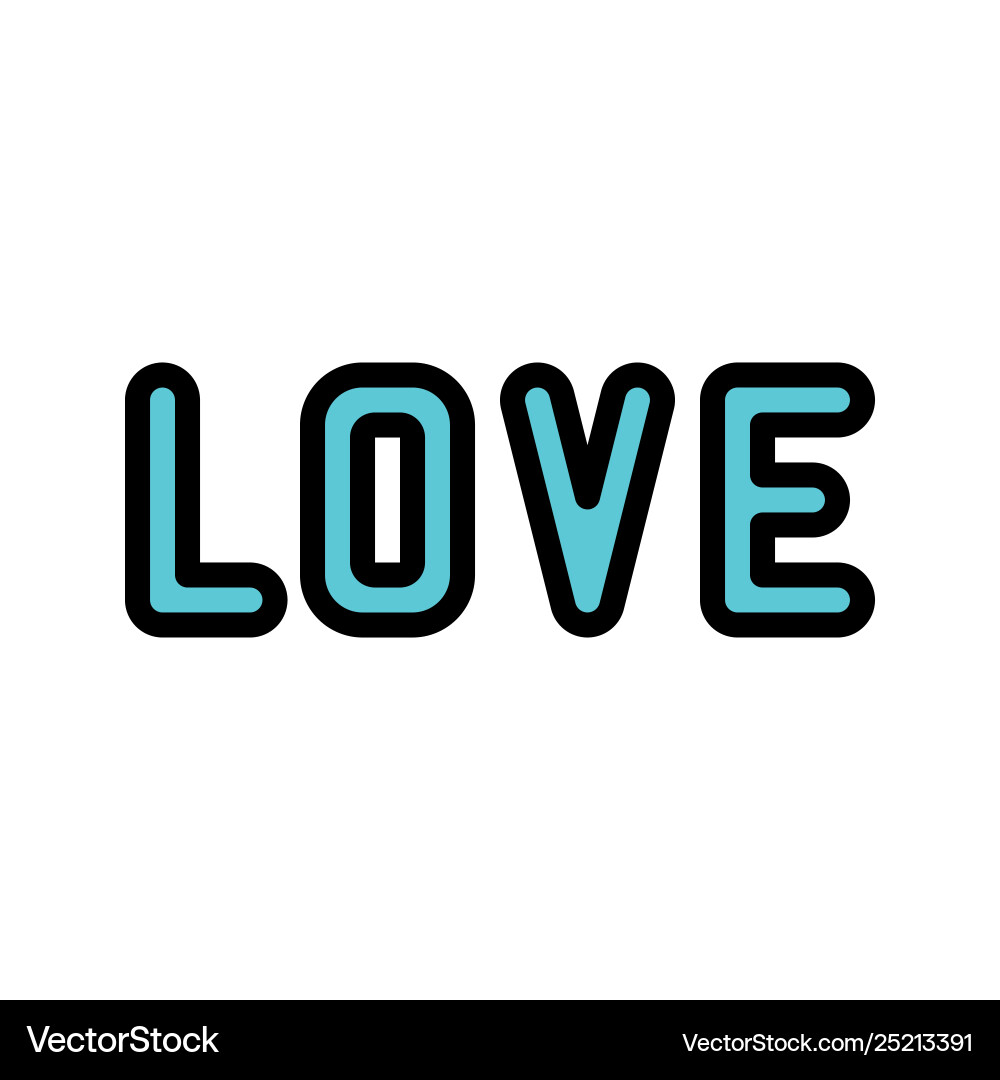 Love alphabet valentine and related filled Vector Image