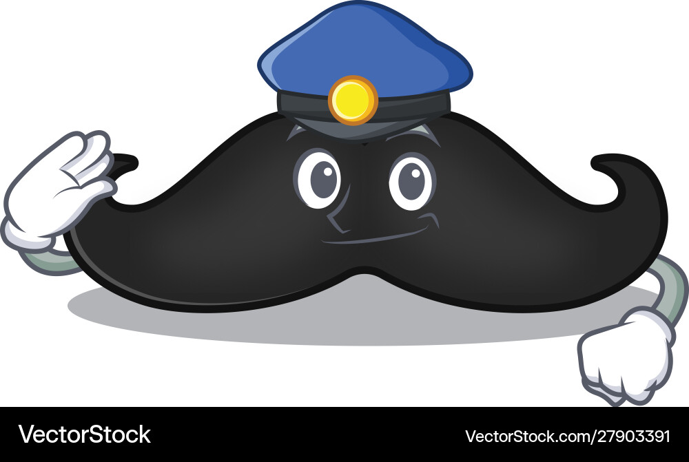Mustache character on a stylized police Royalty Free Vector