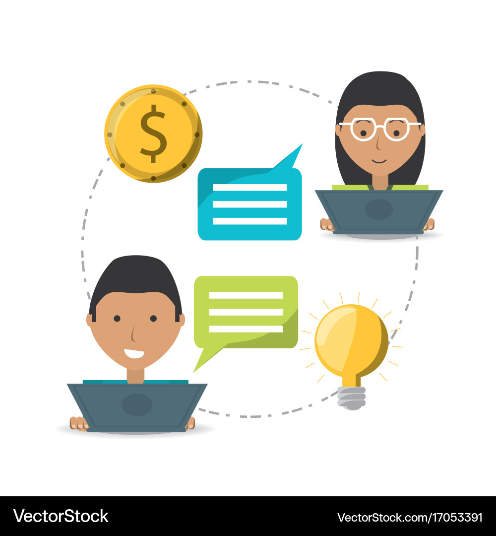 People project to financial business support Vector Image