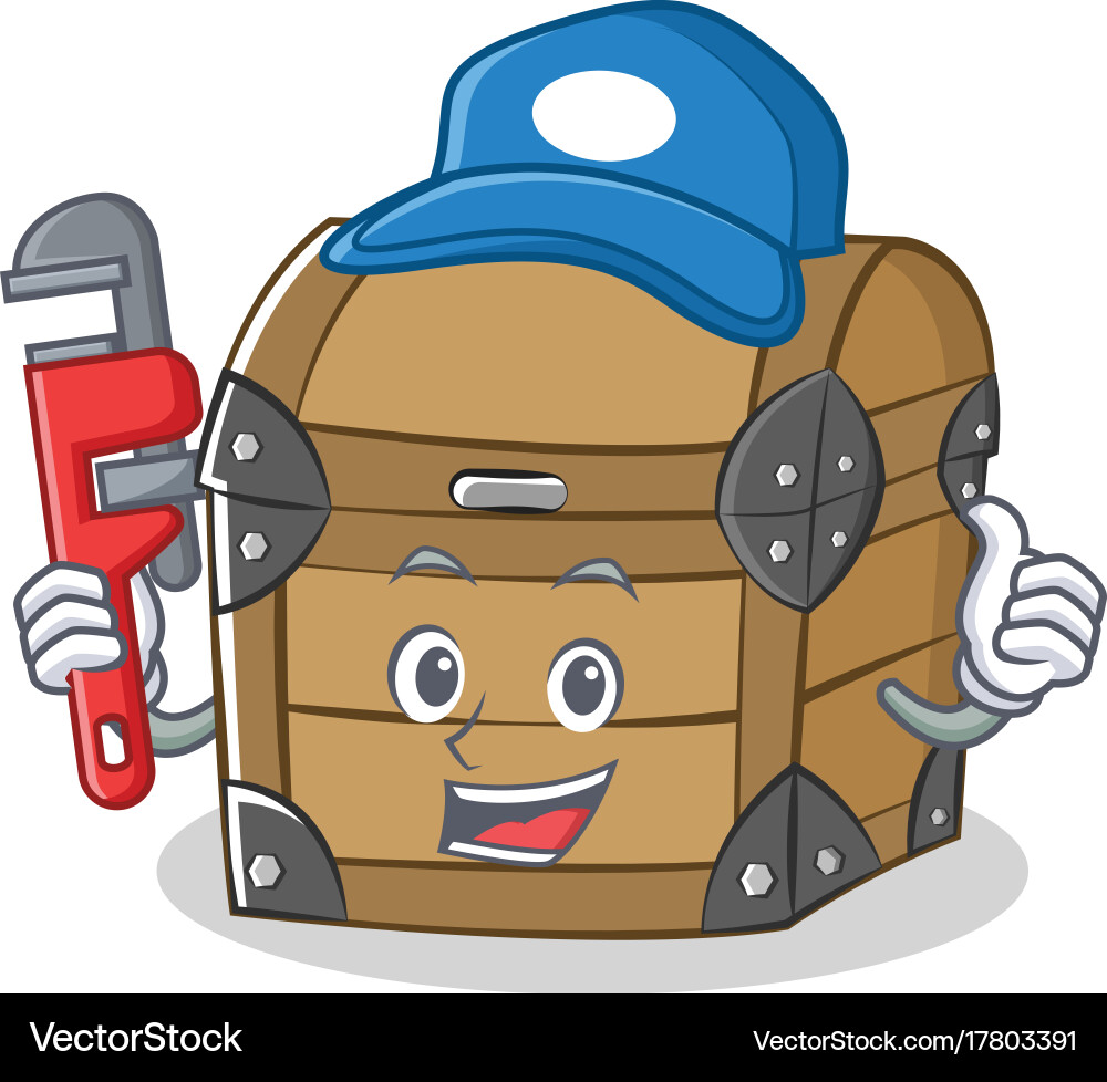 Plumber chest character cartoon style Royalty Free Vector