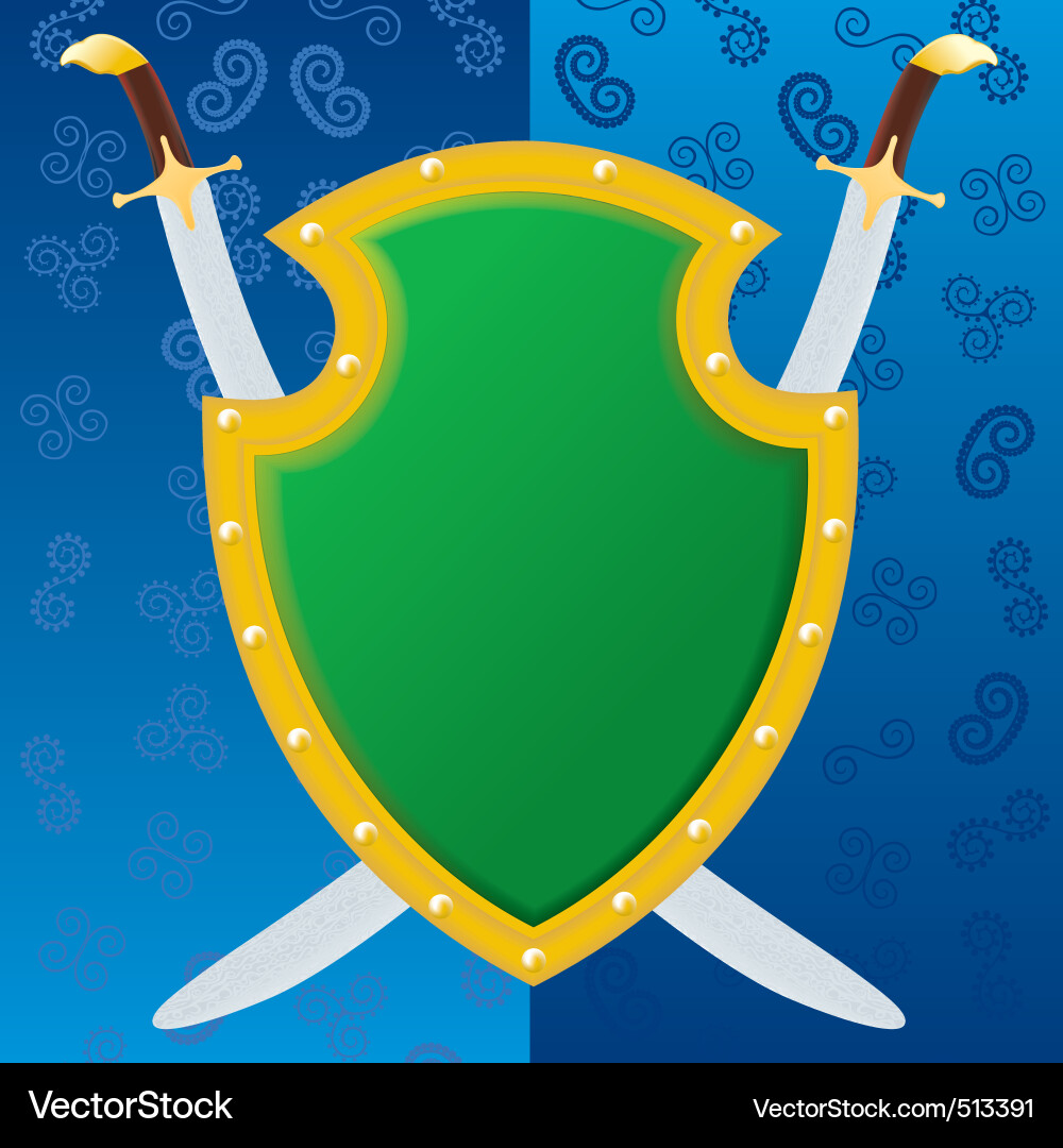 Saber shield Royalty Free Vector Image - VectorStock