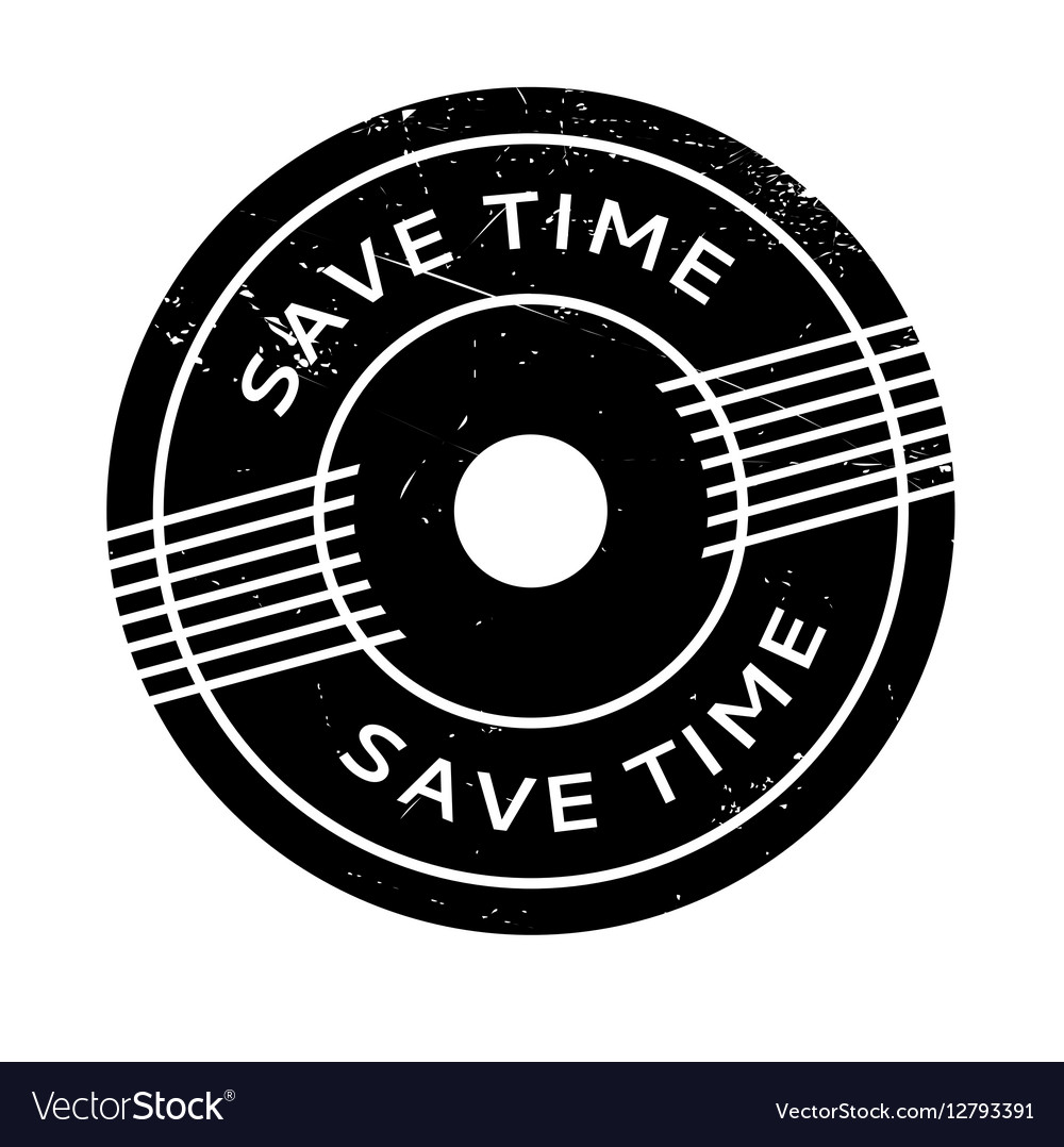 Save Time rubber stamp Royalty Free Vector Image