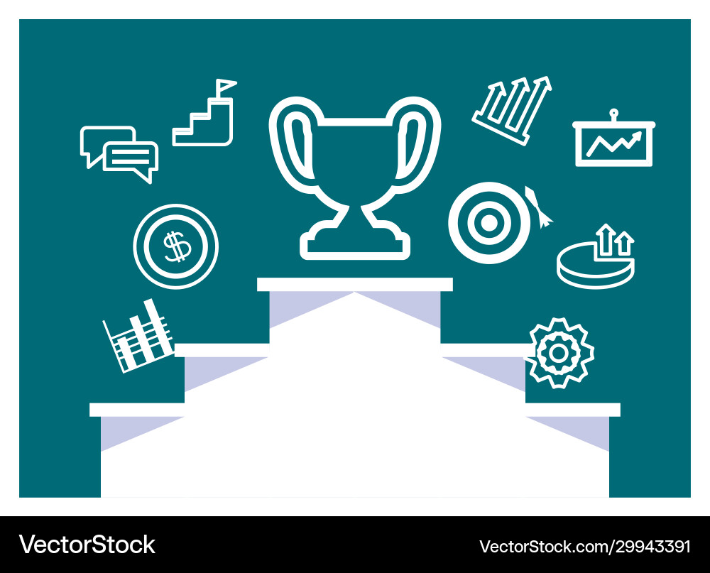 Set icons success business Royalty Free Vector Image