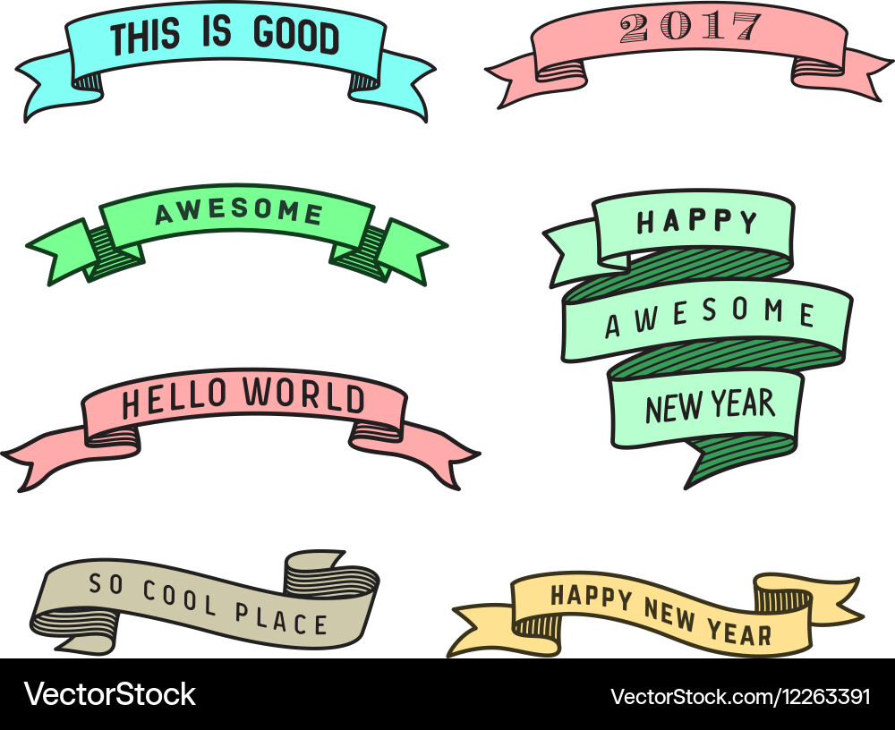 Set of colored ribbons Royalty Free Vector Image