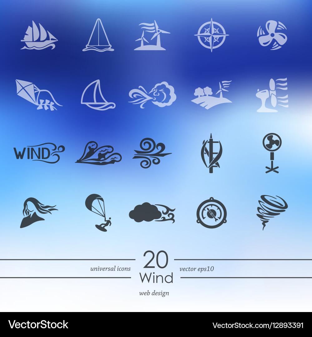 Set of wind icons Royalty Free Vector Image - VectorStock