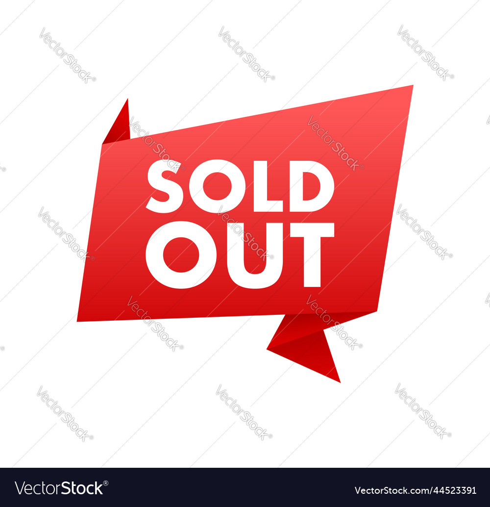 Sold out label badge shop now stock Royalty Free Vector