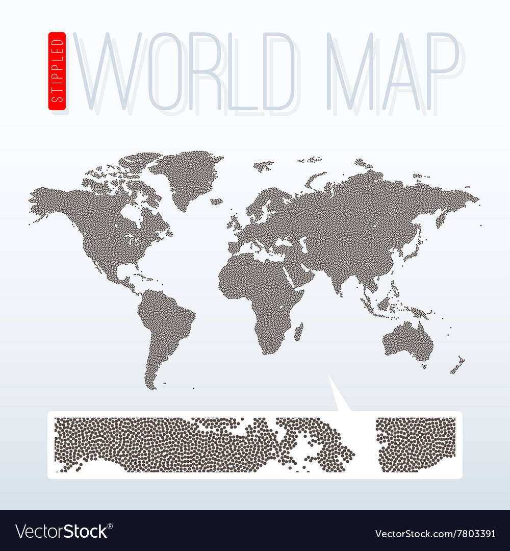 Stippled world map Royalty Free Vector Image - VectorStock