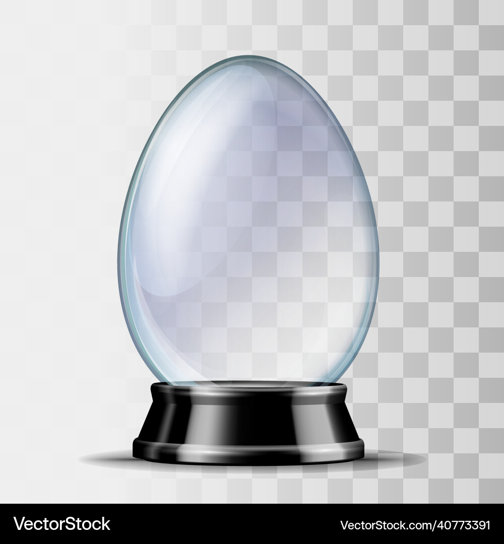 Transparent glass egg on black pedestal Royalty Free Vector