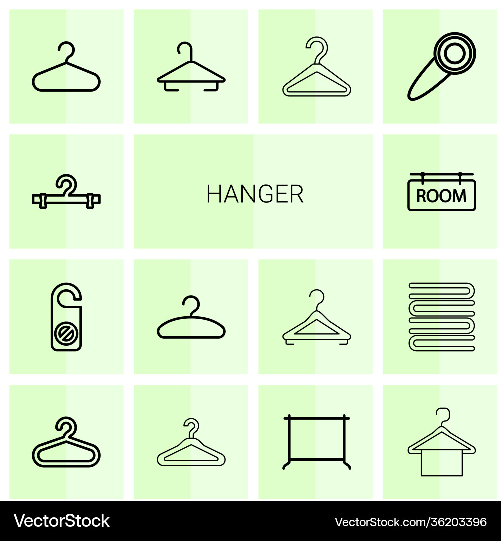 14 hanger icons Royalty Free Vector Image - VectorStock