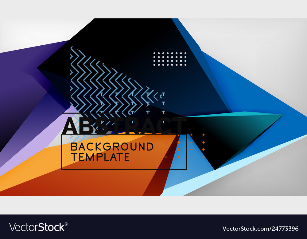 Abstract color triangles geometric background Vector Image