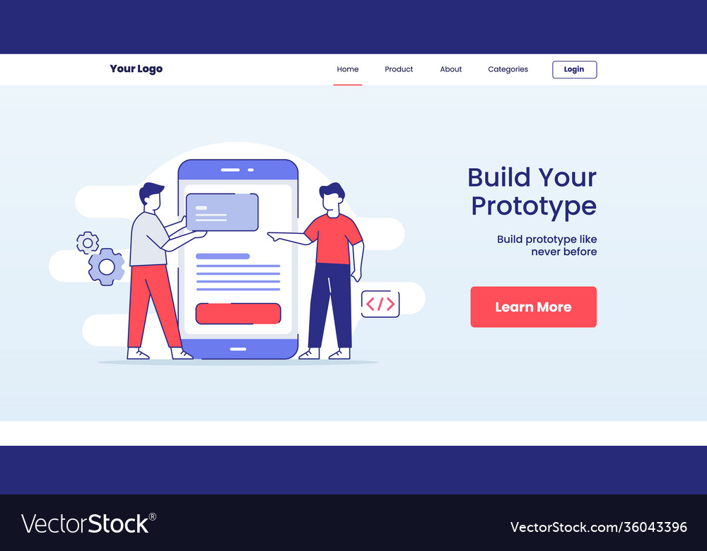 Build your prototype people wireframe Royalty Free Vector