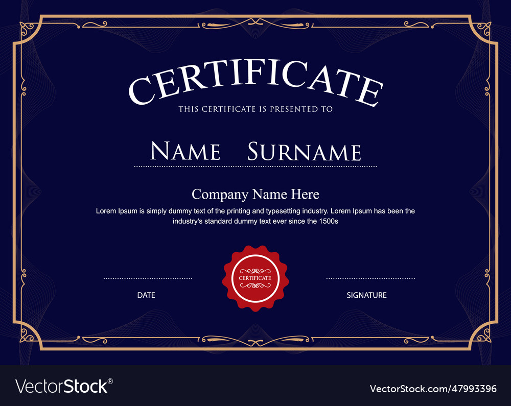 Certificate flourishes elegant border template Vector Image Certificate flourishes elegant border template Vector Image