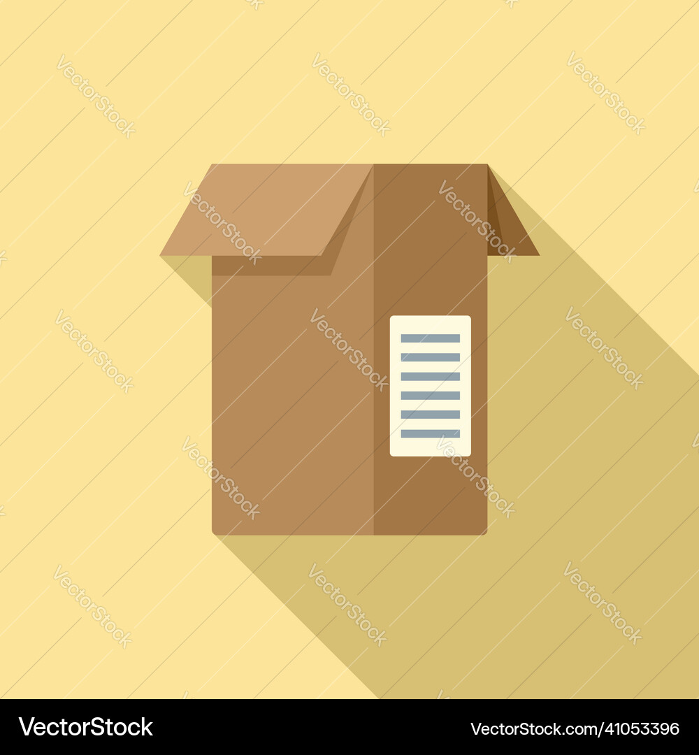 Closed box icon flat storage box Royalty Free Vector Image