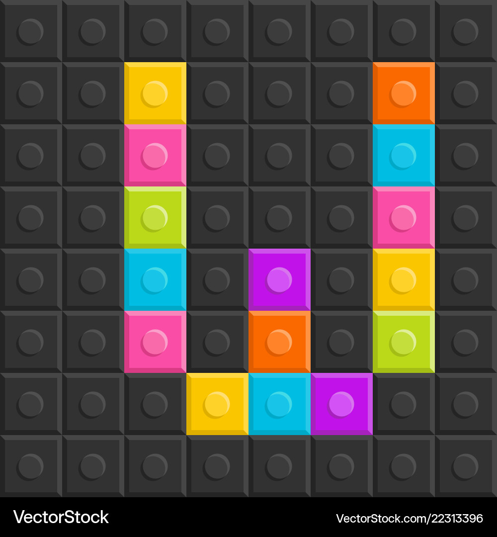 Colorful brick block letter w flat design Vector Image
