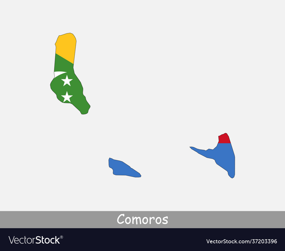 Comoros map flag Royalty Free Vector Image - VectorStock
