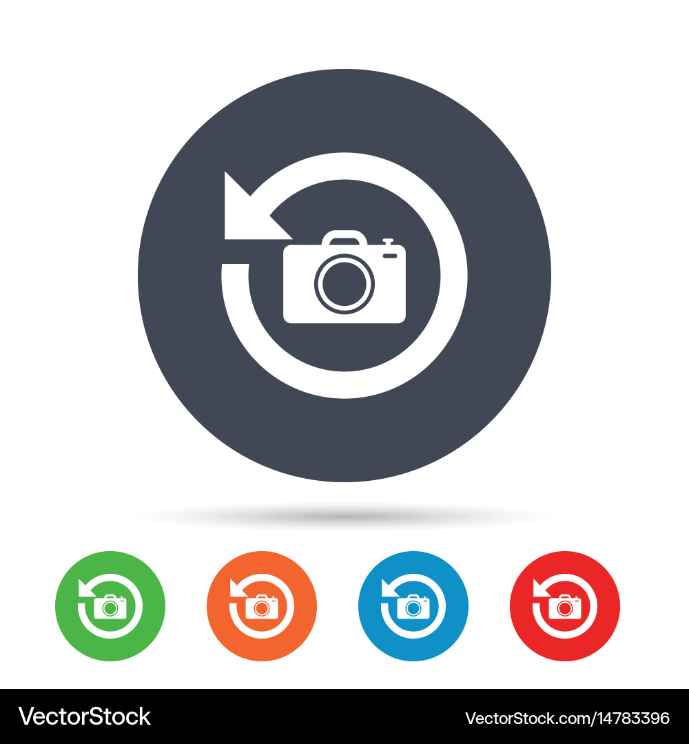 Front photo camera sign icon change symbol Vector Image