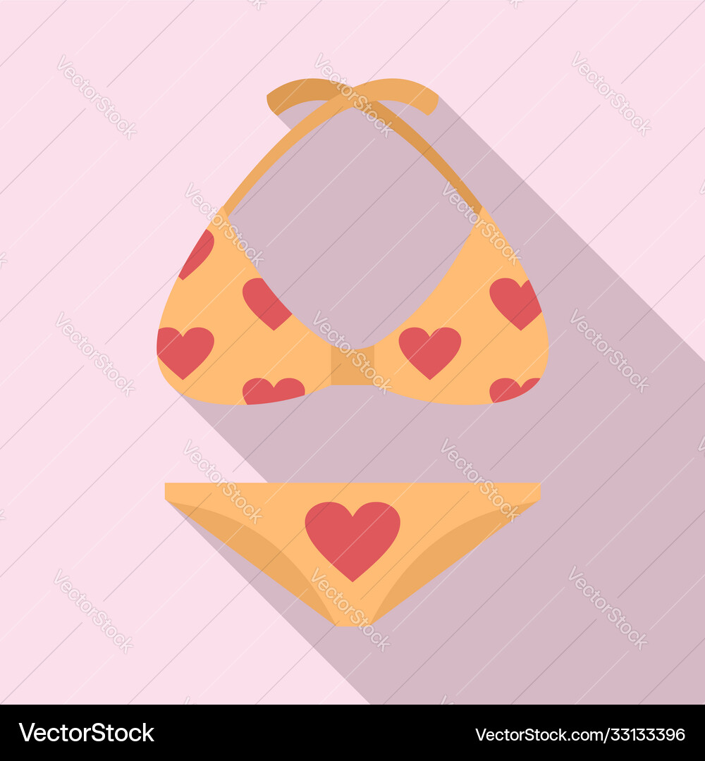 Girl beachwear icon flat style Royalty Free Vector Image