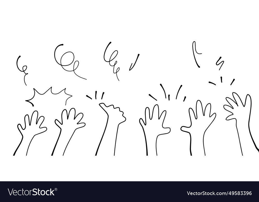 Hand drawn of hands clapping ovation applause Vector Image