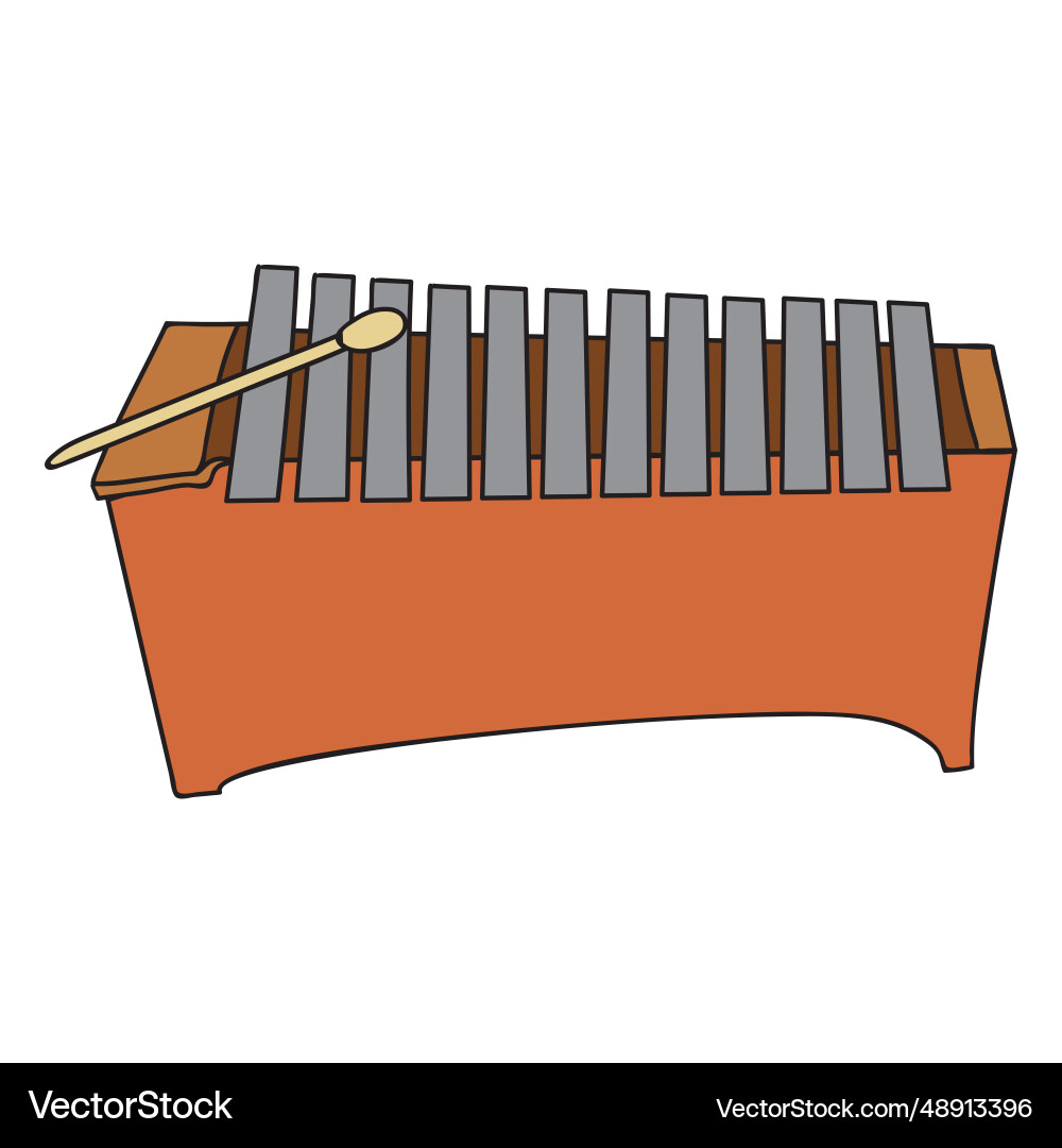 Metallophone musical instrument doodle Royalty Free Vector