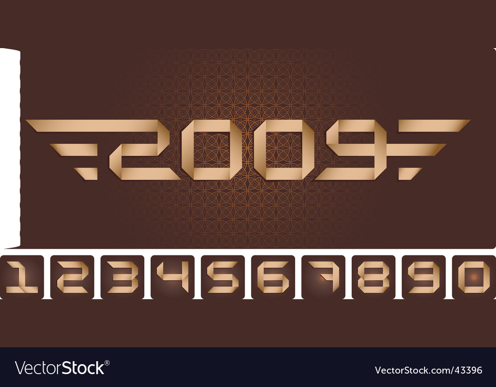 Numbers set and pattern background Royalty Free Vector Image