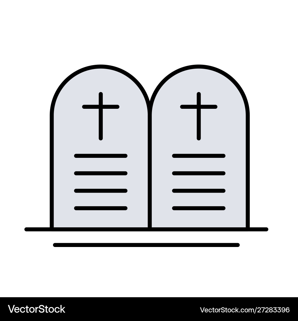 Ten commands christian glyph icon isolated Vector Image