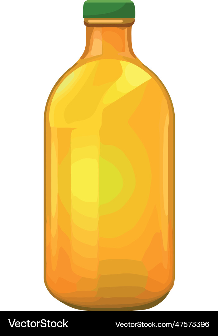 Transparent glass bottle with organic drink Vector Image