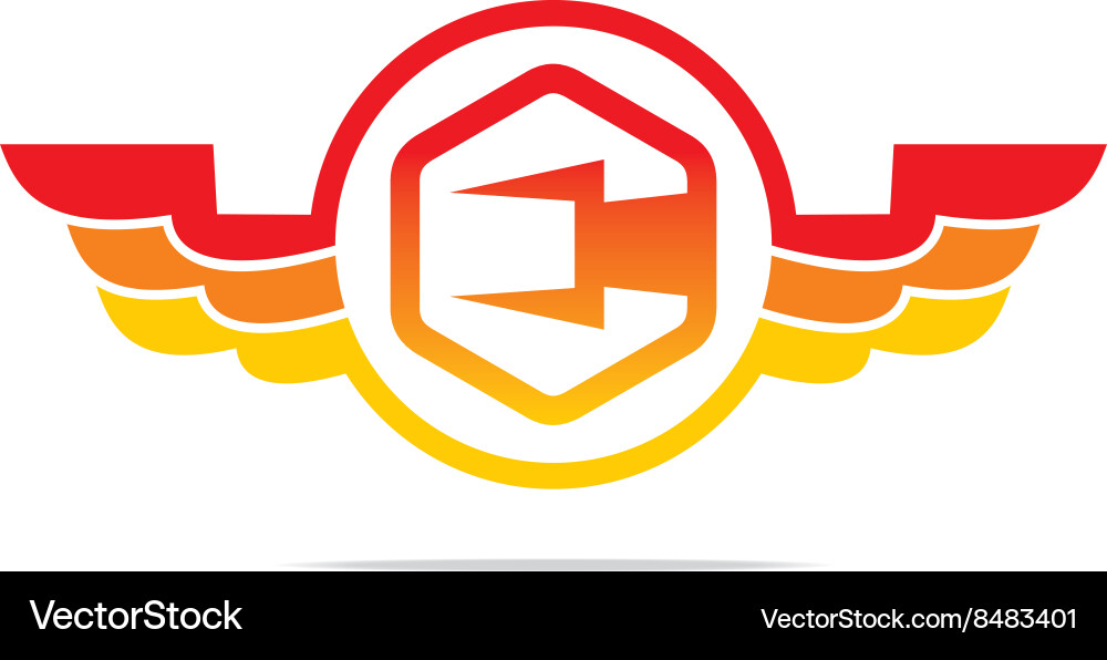 Electricity power wings icon design symbol Vector Image