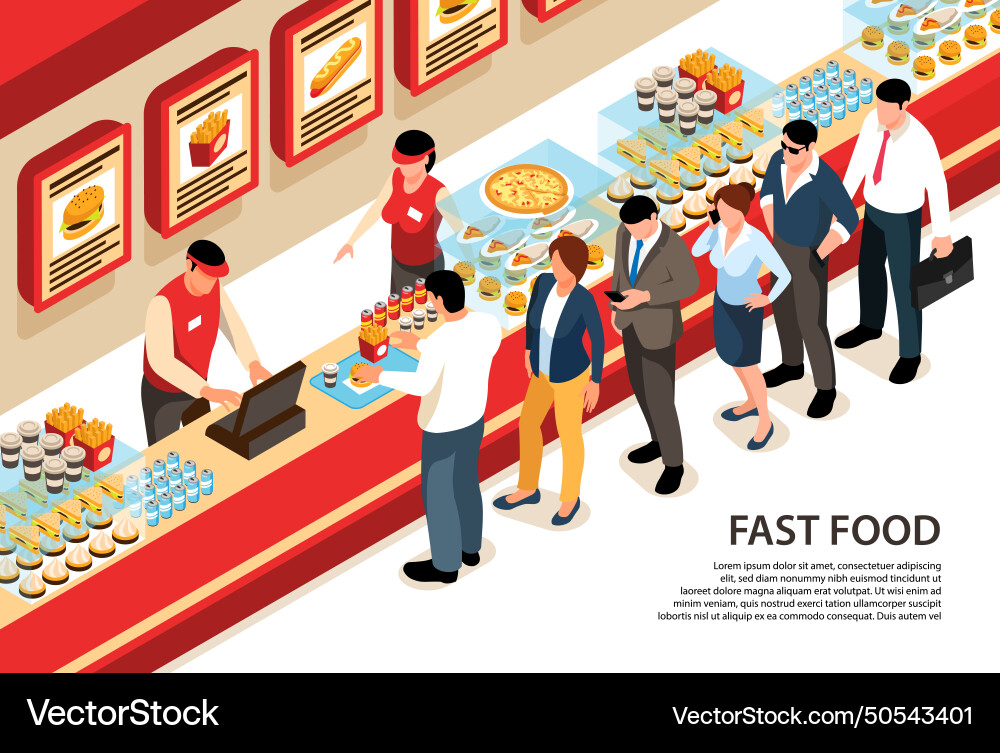 Fast food counter background Royalty Free Vector Image