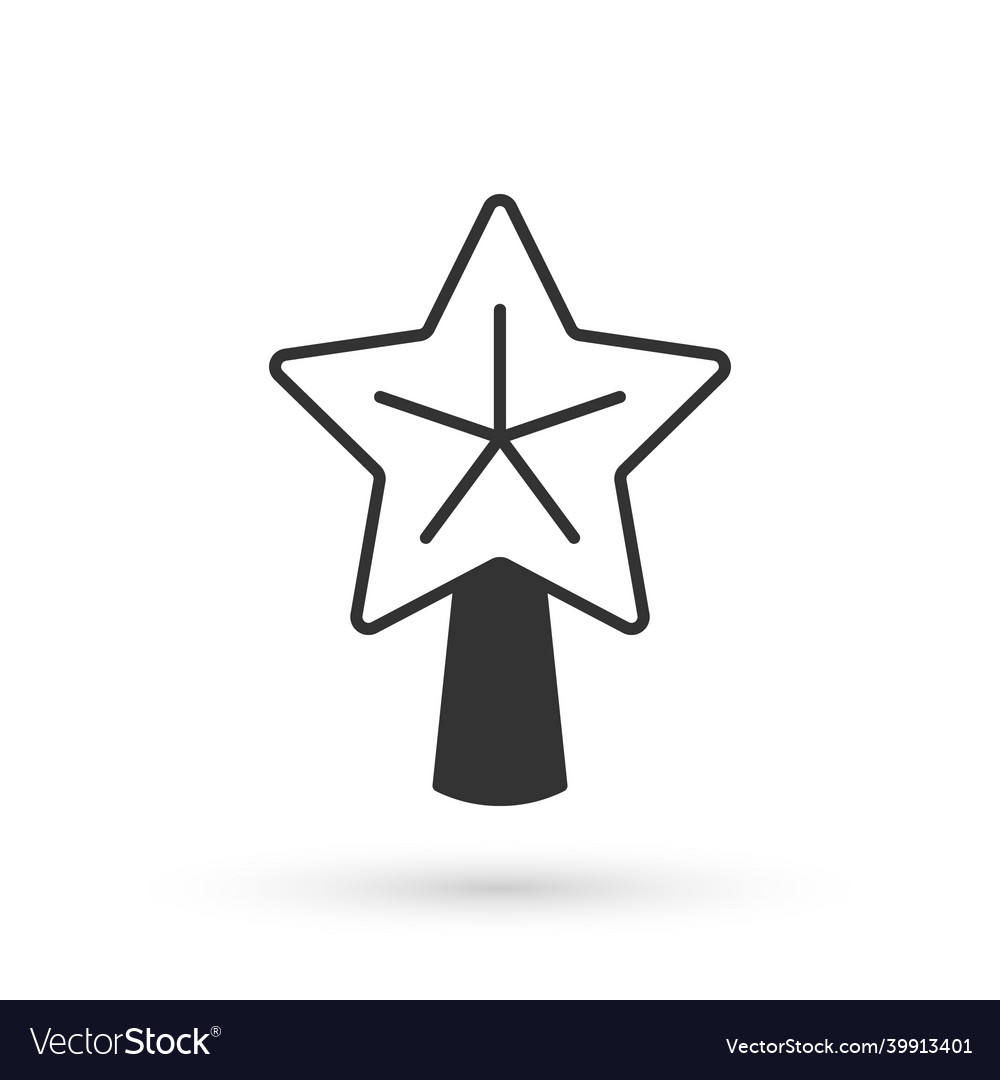 Grey christmas star icon isolated on white Vector Image
