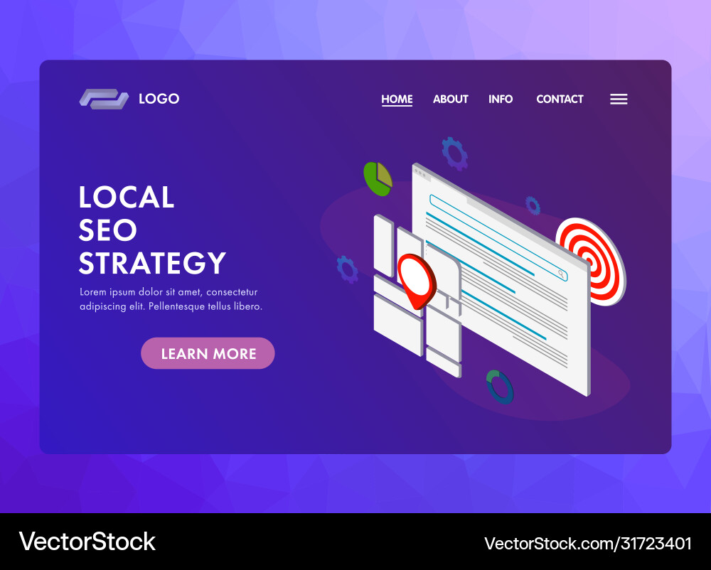 Local seo business strategy ui ux web template Vector Image