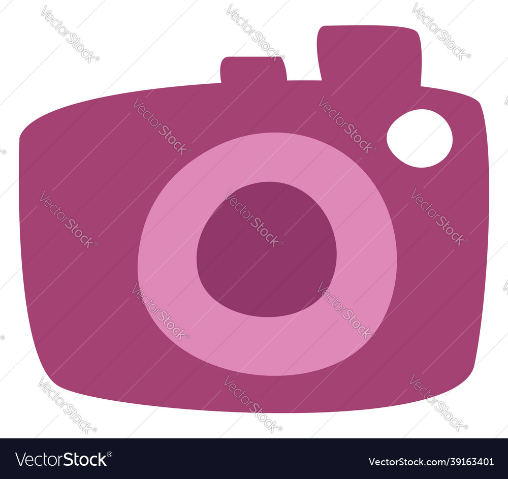 Pink movie camera on a white background Royalty Free Vector