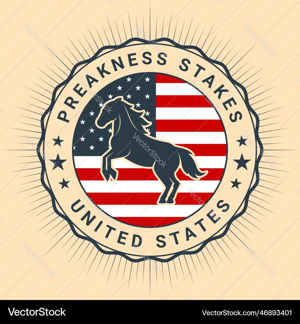 Preakness stakes greeting cards design badge Vector Image