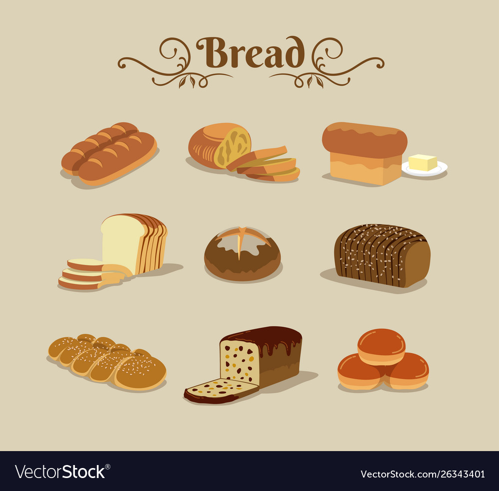 Seamless bread pattern Royalty Free Vector Image