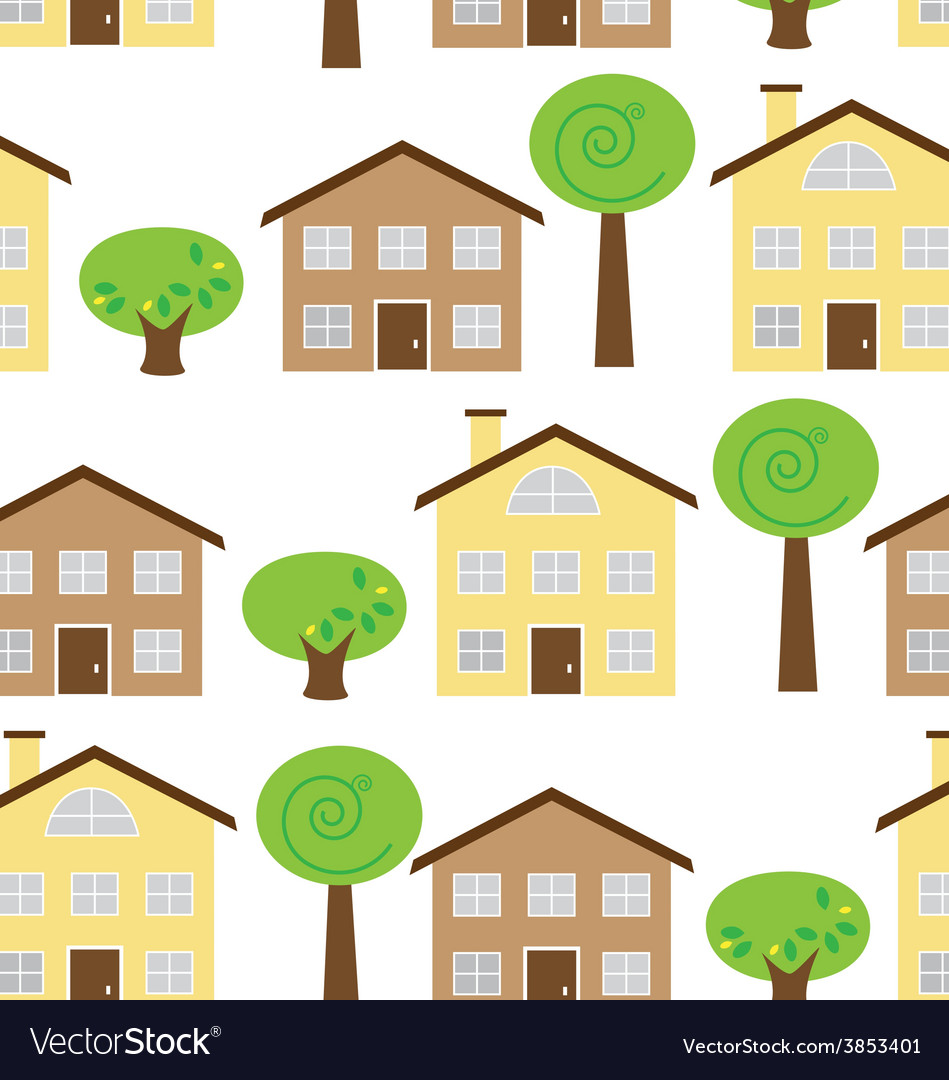 Seamless house pattern Royalty Free Vector Image