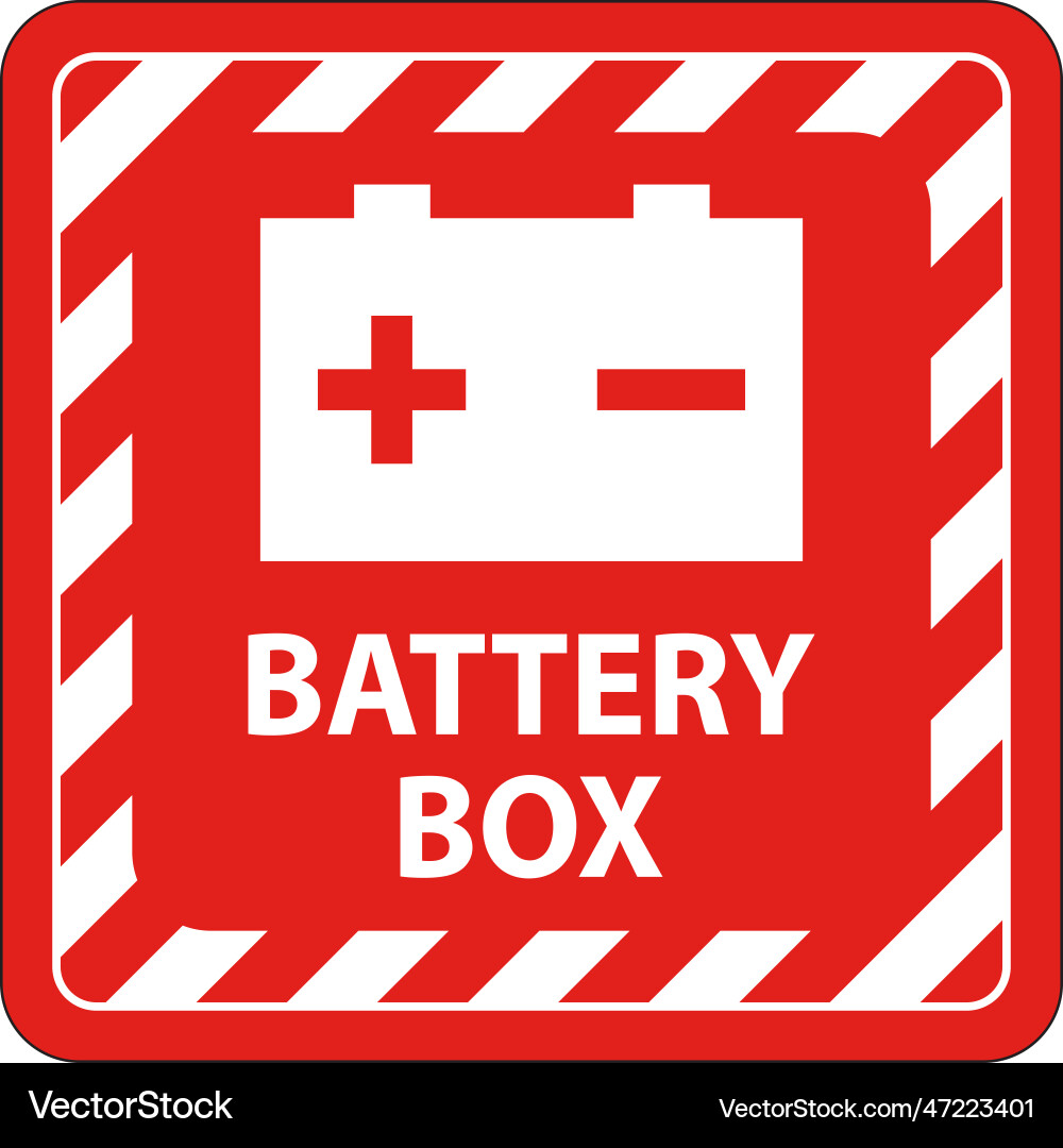 Symbol battery sign battery box on white Vector Image