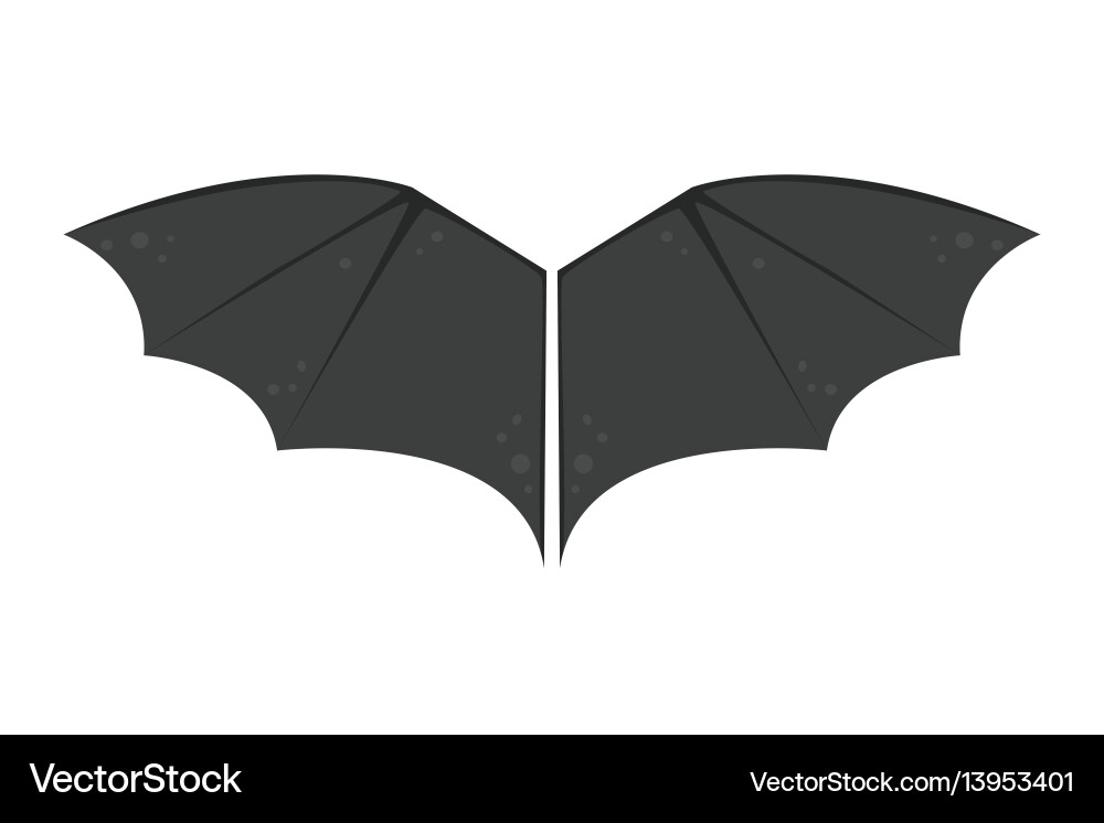 Wings isolated bat black animalwildlife fly Vector Image