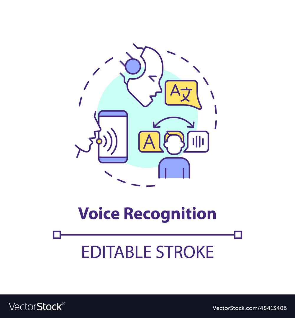 2d customizable voice recognition line icon Vector Image 2d customizable voice recognition line icon Vector Image