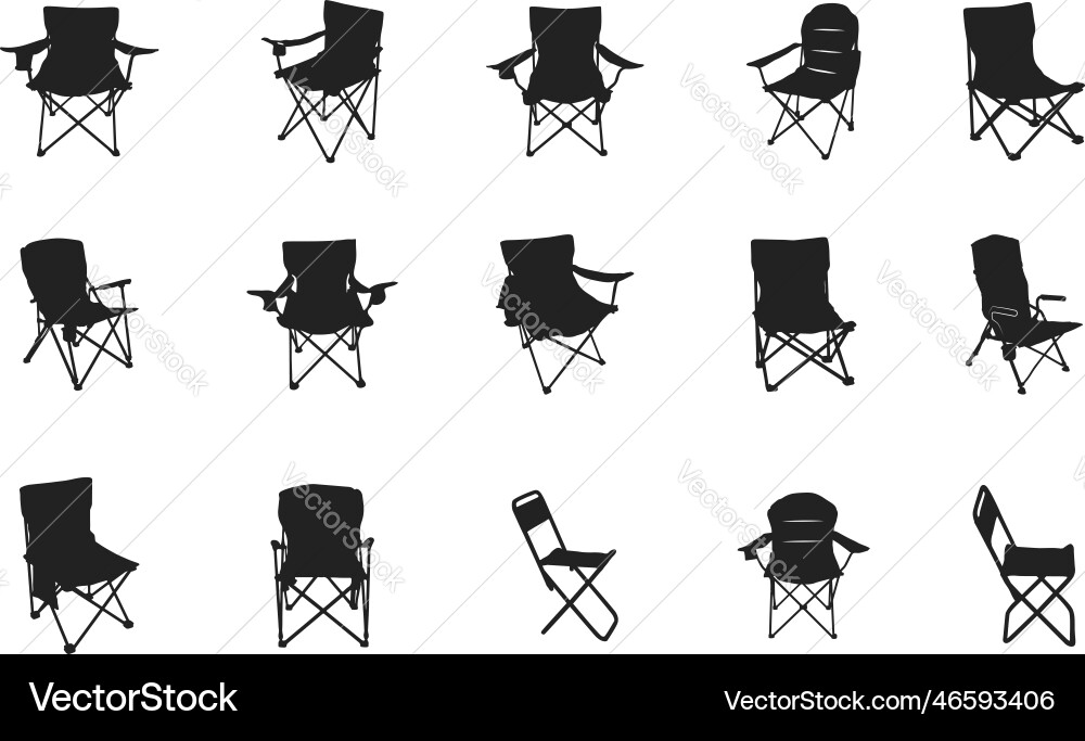 Camping chair silhouette svg Royalty Free Vector Image