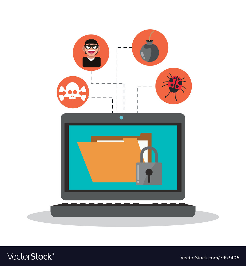 Cyber security design Royalty Free Vector Image