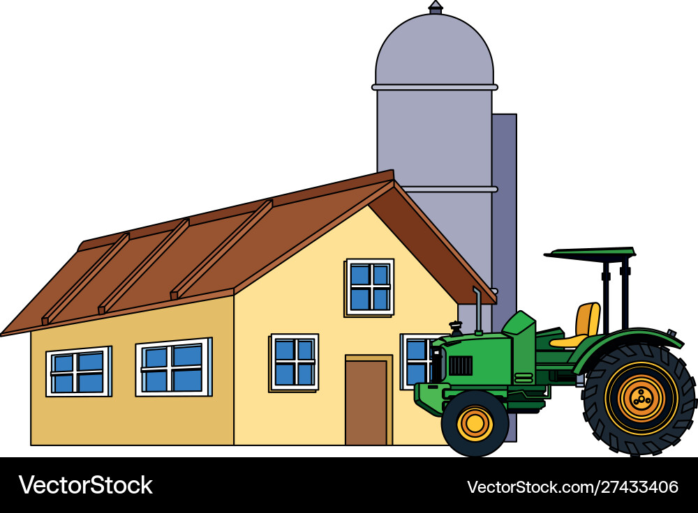 Farm house and granary icon design Royalty Free Vector Image