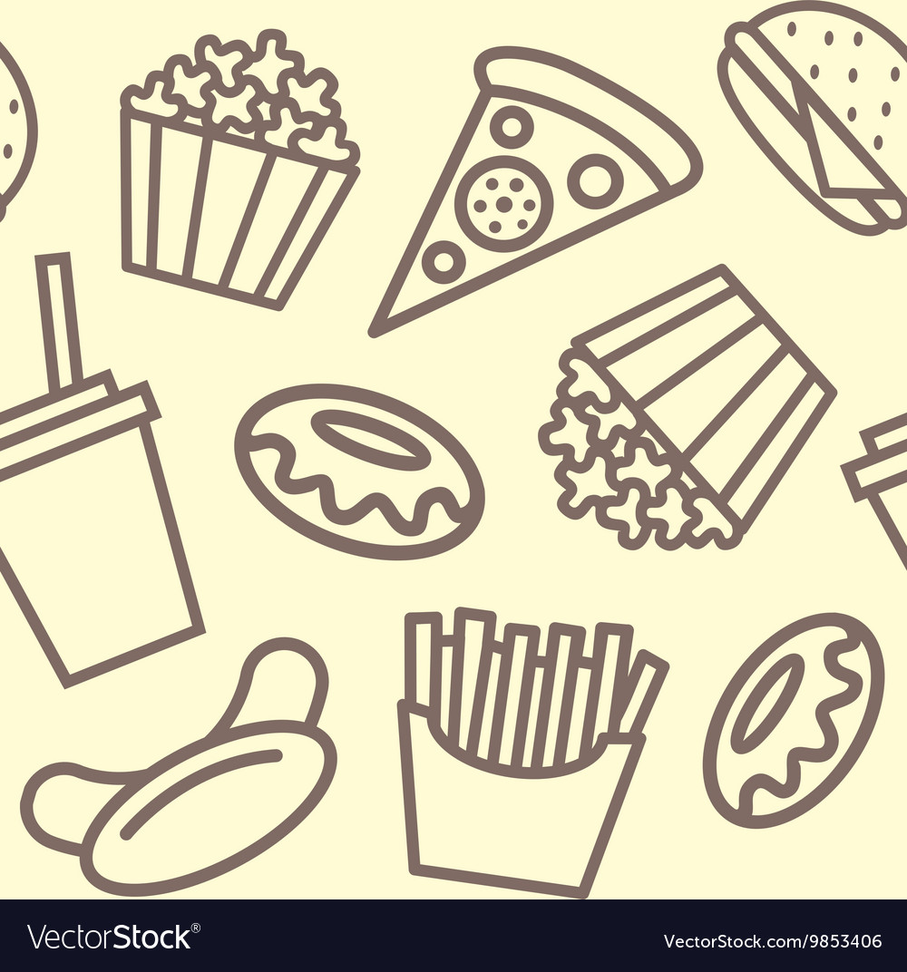 Fast food pattern Royalty Free Vector Image - VectorStock