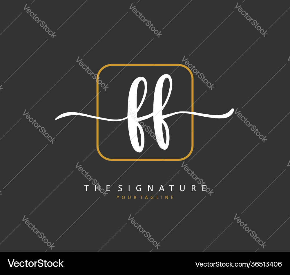 Ff initial letter handwriting and signature logo Vector Image
