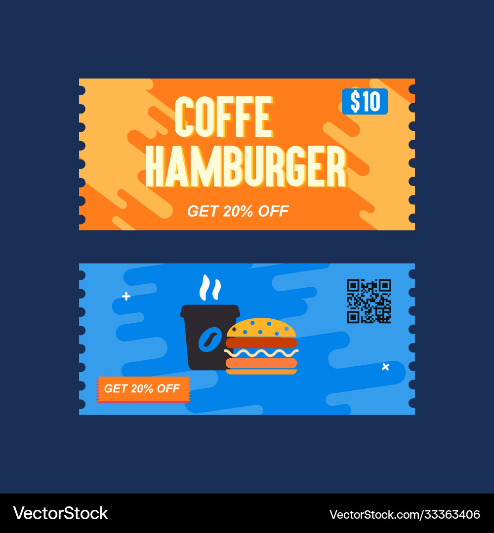Food and drink coupon ticket graphics design Vector Image