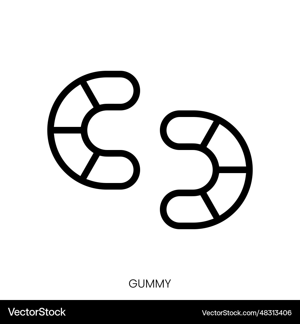 Gummy icon line art style design isolated Vector Image