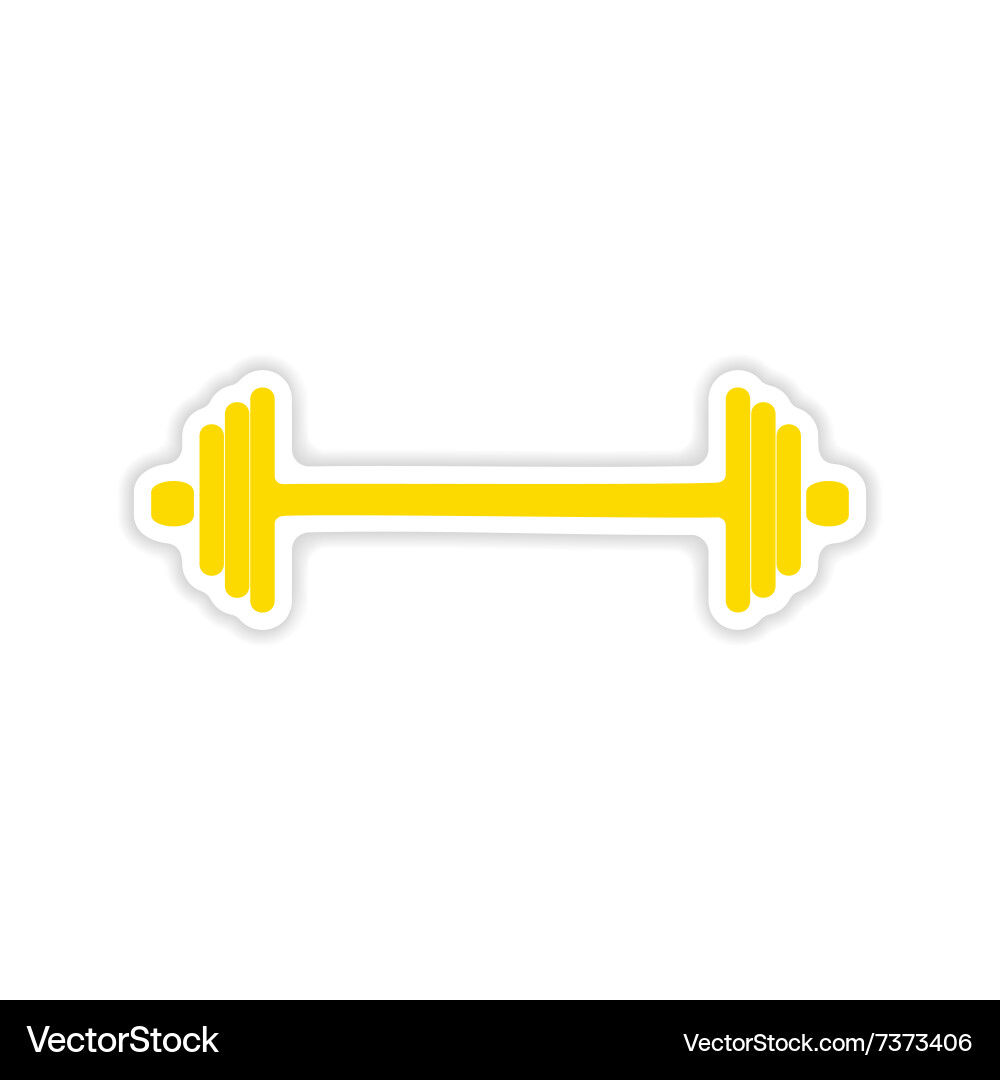 Icon sticker realistic design on paper barbell Vector Image